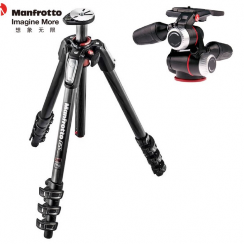 Manfrotto曼富图 MT055CX PRO4 碳纤维中轴横置 三脚架MHXPRO-3W三维云台 MT055CXPRO4+MHXPRO ...